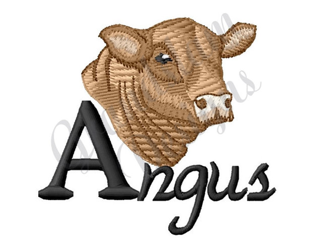 Angus Cow Head - Machine Embroidery Design - Etsy Hong Kong
