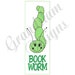Book Worm Bookmark - Machine Embroidery Design - Etsy