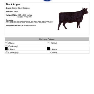 Black Angus Cow - Machine Embroidery Design, Embroidery Designs ...