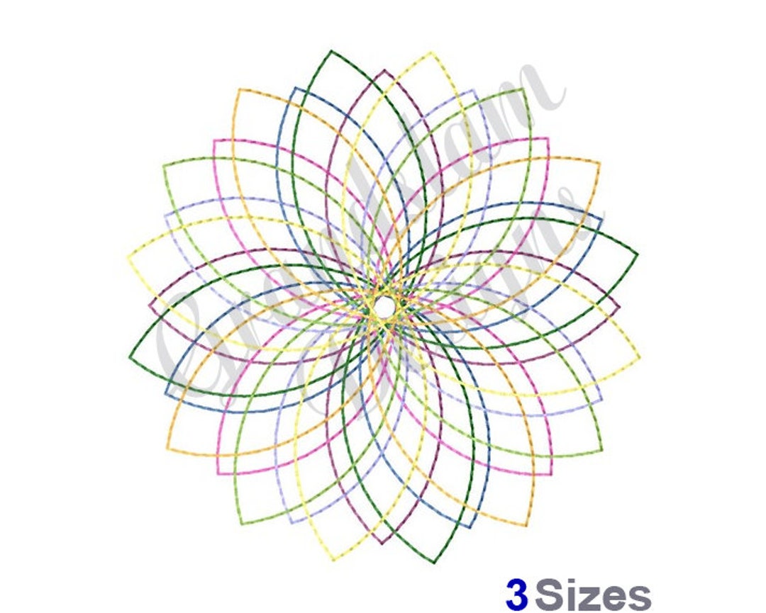 Floral Spirograph Redwork - Machine Embroidery Design, Embroidery ...