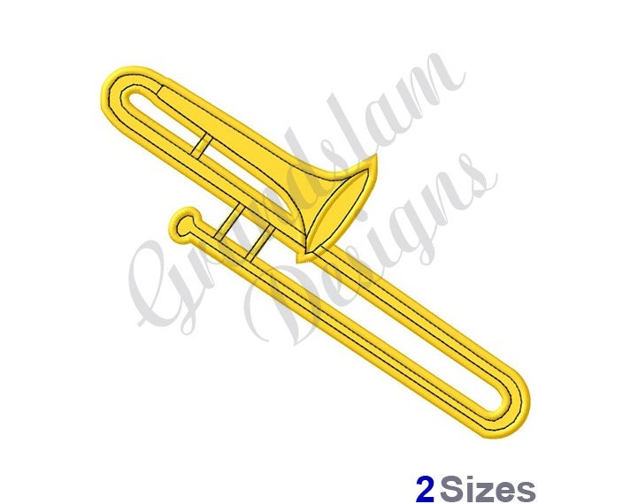 Trombone Machine Embroidery Design - Etsy