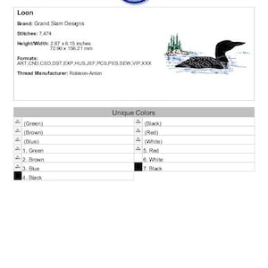 Loon Bird - Machine Embroidery Design, Embroidery Designs, Machine ...