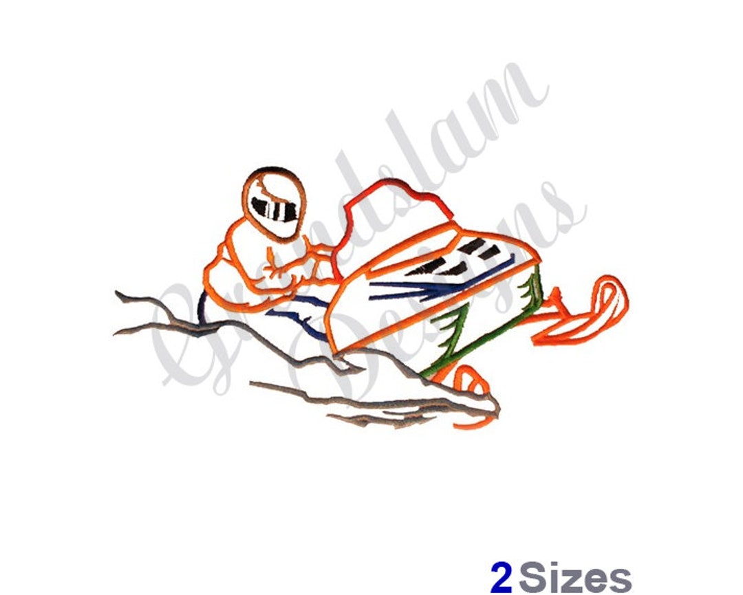 Snowmobiler Outline - Machine Embroidery Design, Embroidery Designs ...