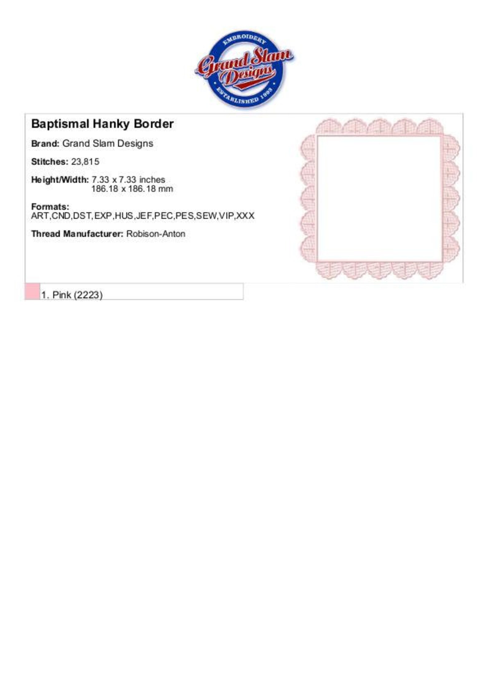 Baptismal Hanky Border - Machine Embroidery Design - Etsy