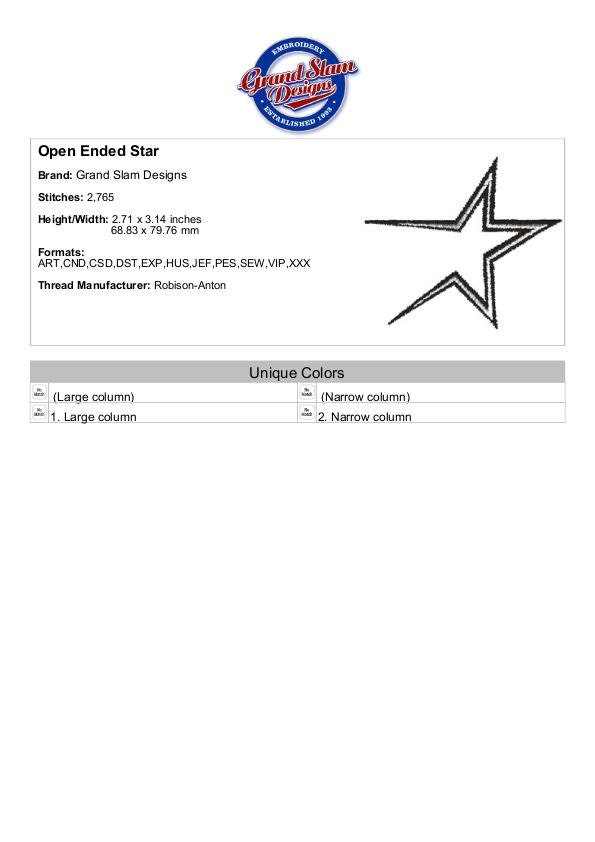 Open Ended Star Machine Embroidery Design Embroidery - Etsy