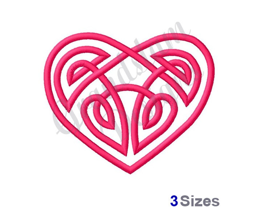 Heart Knotwork Outline Machine Embroidery Design (instant Download) - Etsy