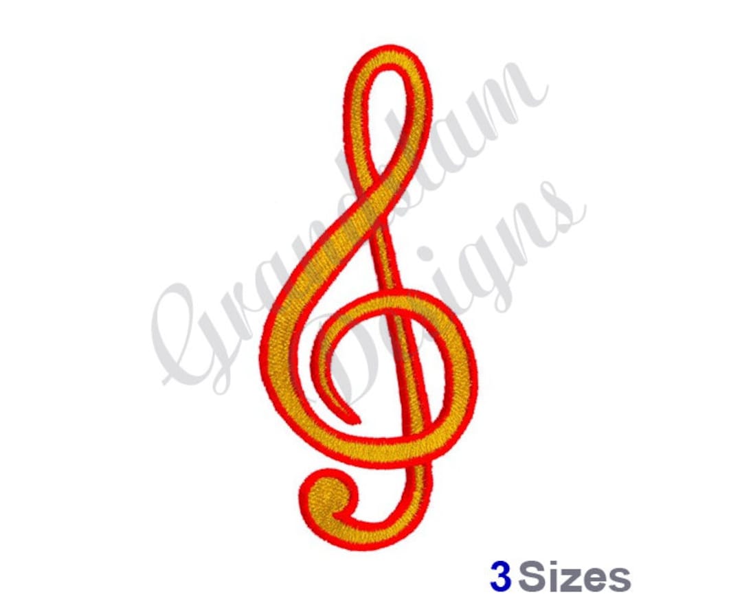 Treble Clef - Machine Embroidery Design - Etsy
