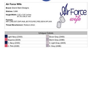 Air Force Wife - Machine Embroidery Design - Etsy