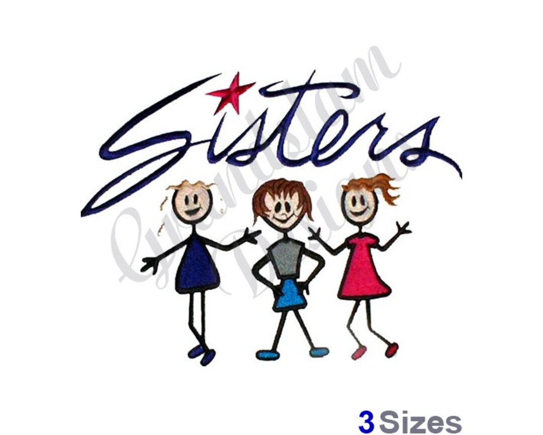 Sisters - Machine Embroidery Design - Etsy