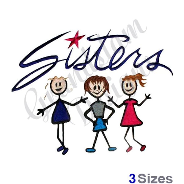 Stick Sisters Embroidery Design - Etsy