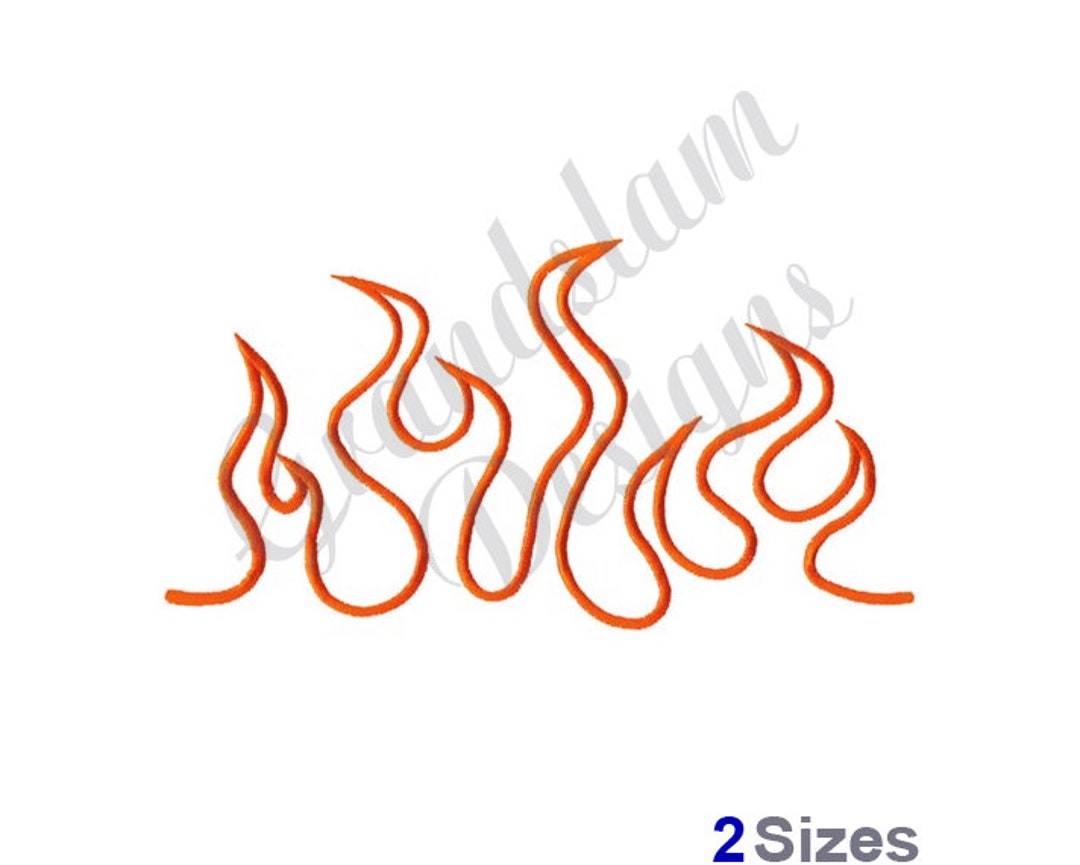Flame Outline - Machine Embroidery Design, Embroidery Designs, Machine ...