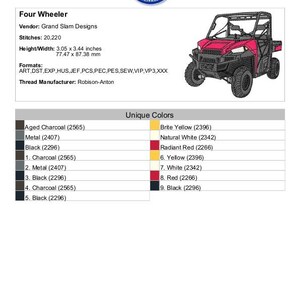 Razor UTV - Machine Embroidery Design, Embroidery Designs, Machine ...
