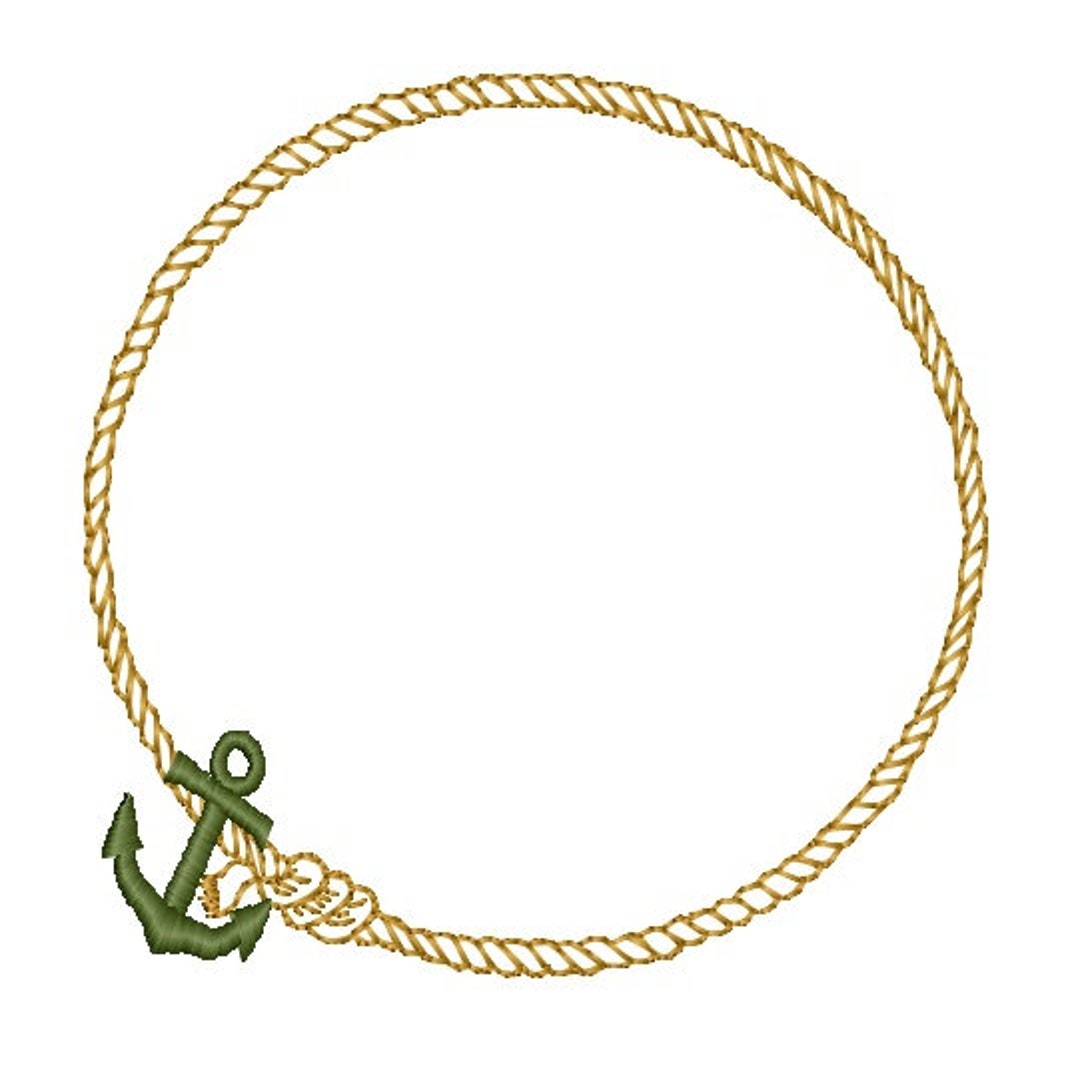 Anchor Rope Border Frame -machine Embroidery Design, Embroidery Designs ...