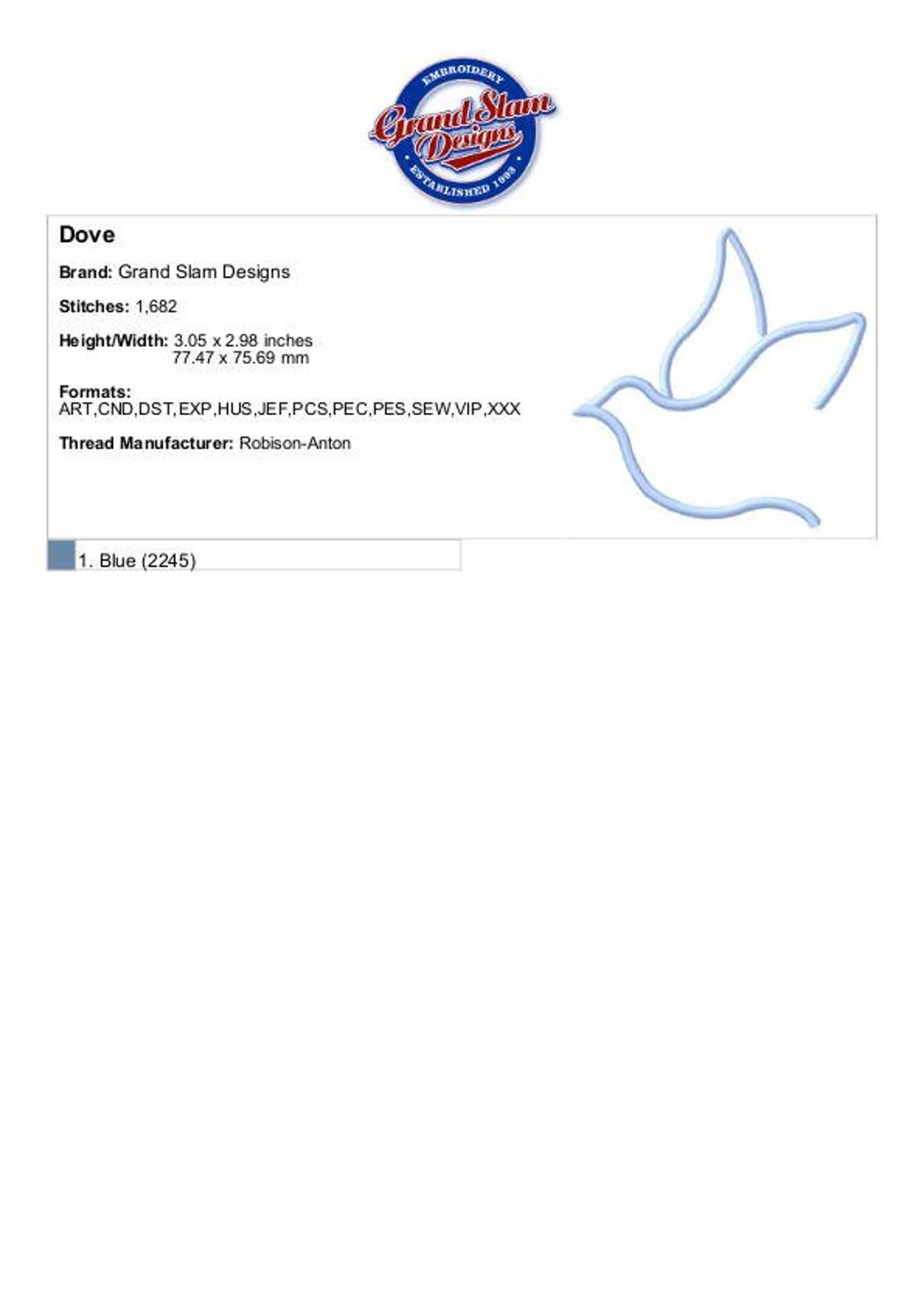 Dove Machine Embroidery Design | Etsy