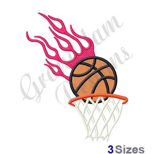 Basketball Hoop Machine Embroidery Design Basketball Star | Etsy