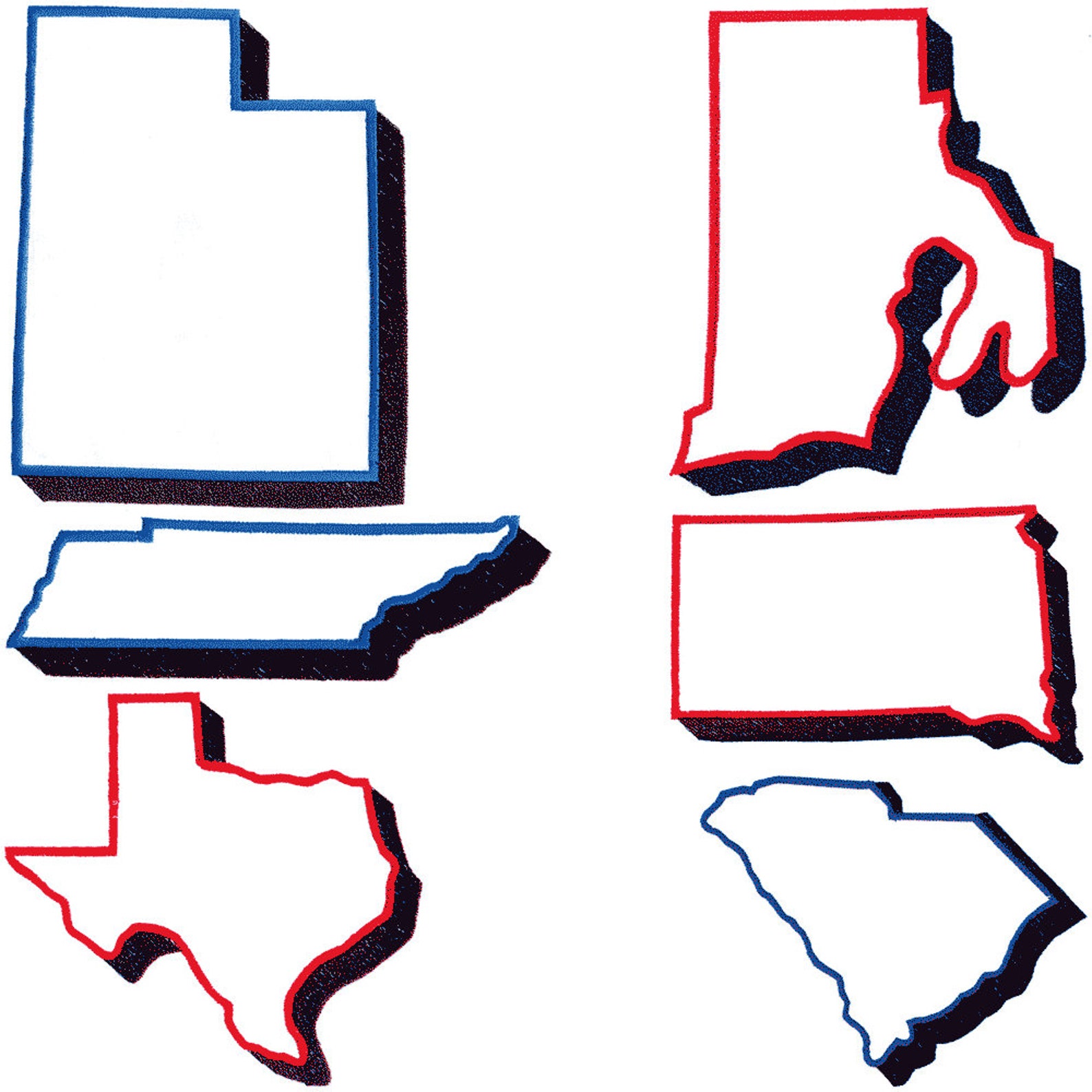 50 State Outlines in 2 Sizes - Machine Embroidery Design, Embroidery ...