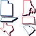 50 State Outlines in 2 Sizes Machine Embroidery Design, Embroidery ...