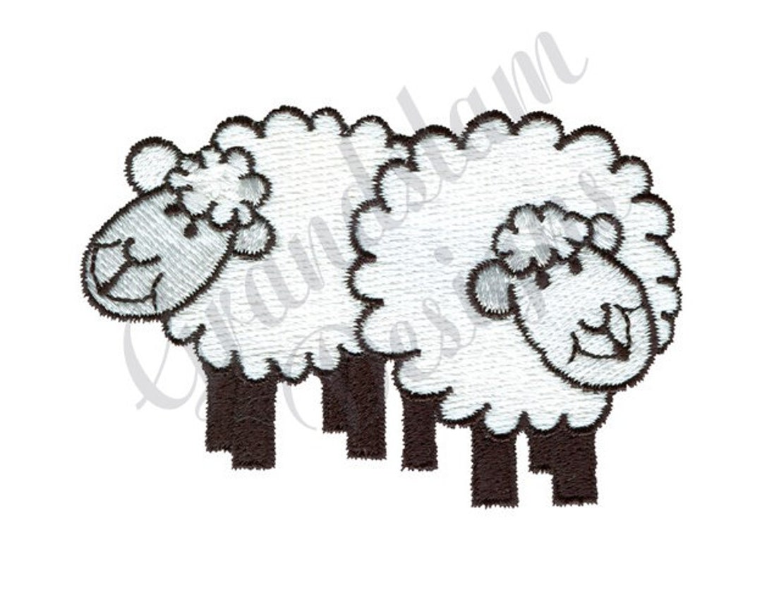 Two Sheep - Machine Embroidery Design - Etsy