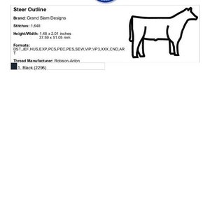 Steer Outline - Machine Embroidery Design - Etsy