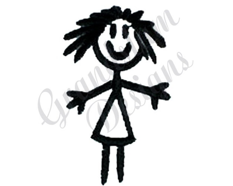 Stick Girl - Machine Embroidery Design - Etsy
