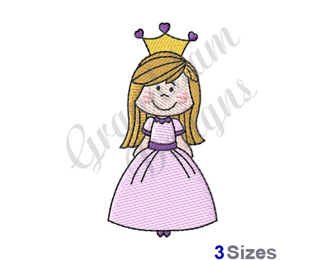 Princess - Machine Embroidery Design - Etsy