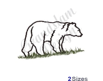 Bear Embroidery Design. Bear Design. Mini Bear. Bear Outline. - Etsy