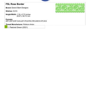FSL Rose Border - Machine Embroidery Design (instant Download) - Etsy