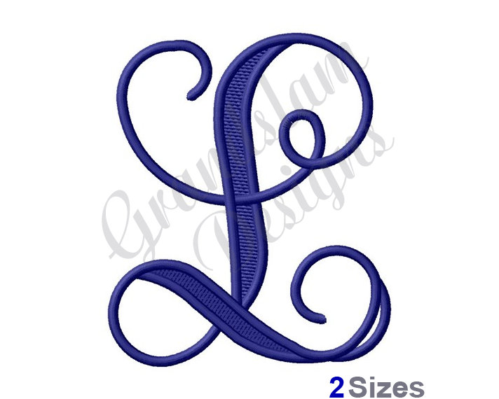 Vining Monogram L Machine Embroidery Design Embroidery - Etsy