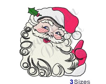 Santa Face Machine Embroidery Design Embroidery Designs - Etsy