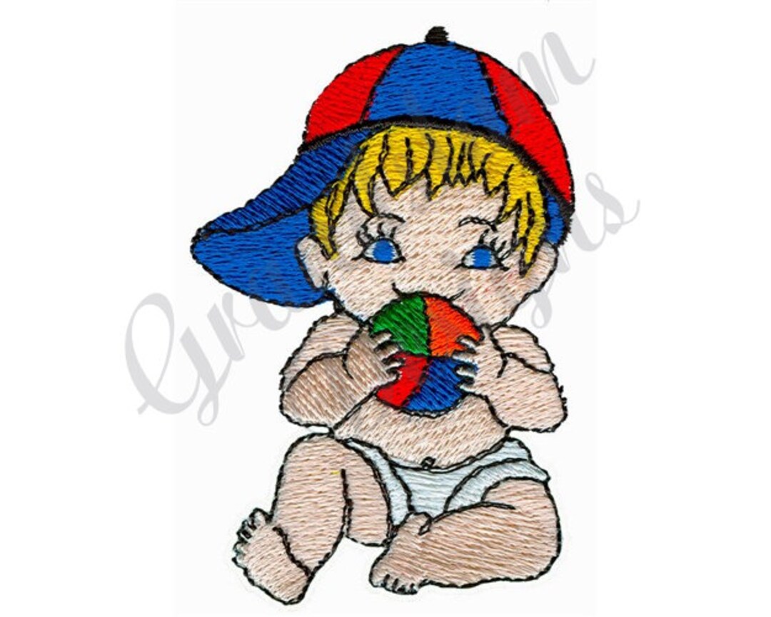 Baby Boy With Ball - Machine Embroidery Design - Etsy