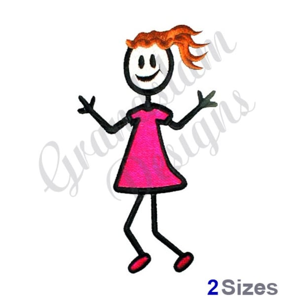 Stick Figure Embroidery Design - Etsy