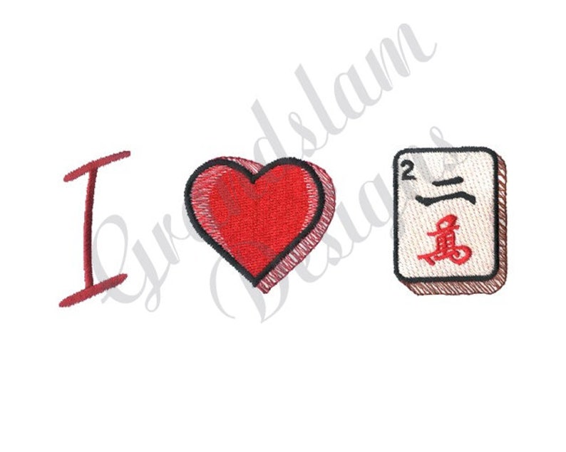 I Love Mahjong - Machine Embroidery Design - 2 Sizes - Etsy Canada