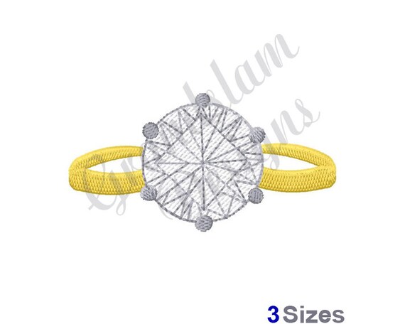 Diamond Ring Machine Embroidery Design | Etsy
