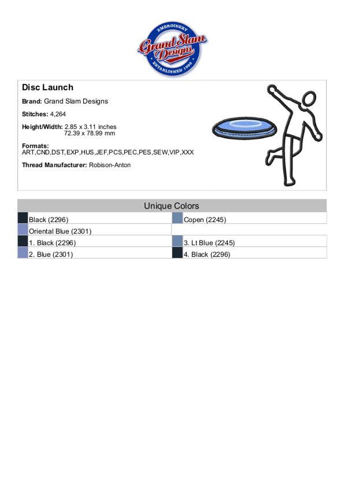 Disc Golf Machine Embroidery Design | Etsy