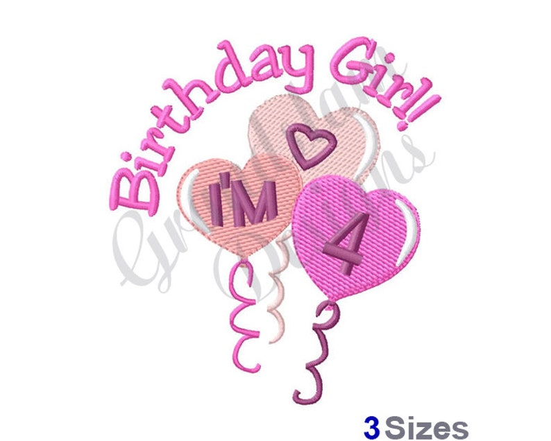 Birthday Girl Machine Embroidery Design Embroidery - Etsy