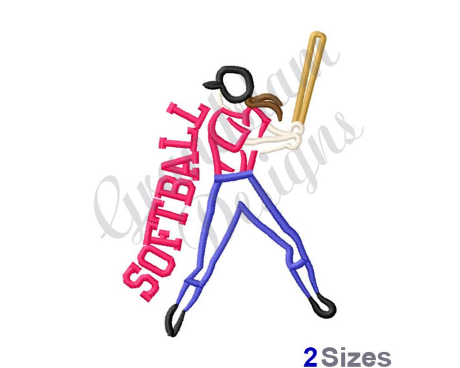 Softball Batter Outline Machine Embroidery Design, Embroidery Designs ...