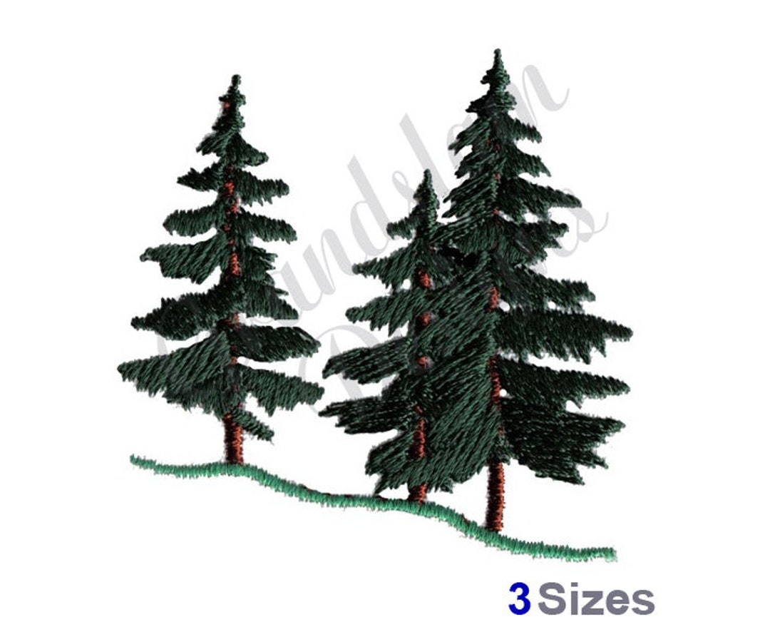 Evergreen Trees - Machine Embroidery Design, Embroidery Designs ...