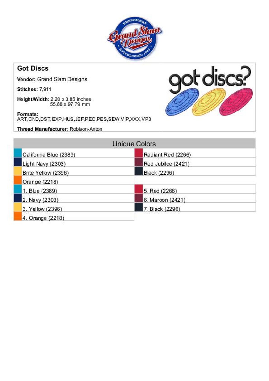 Got Discs Disc Golf Machine Embroidery Design Embroidery - Etsy