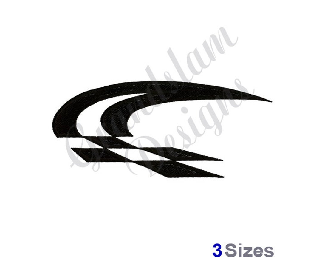 Racing Checkered Flag Swoosh - Machine Embroidery Design - Etsy