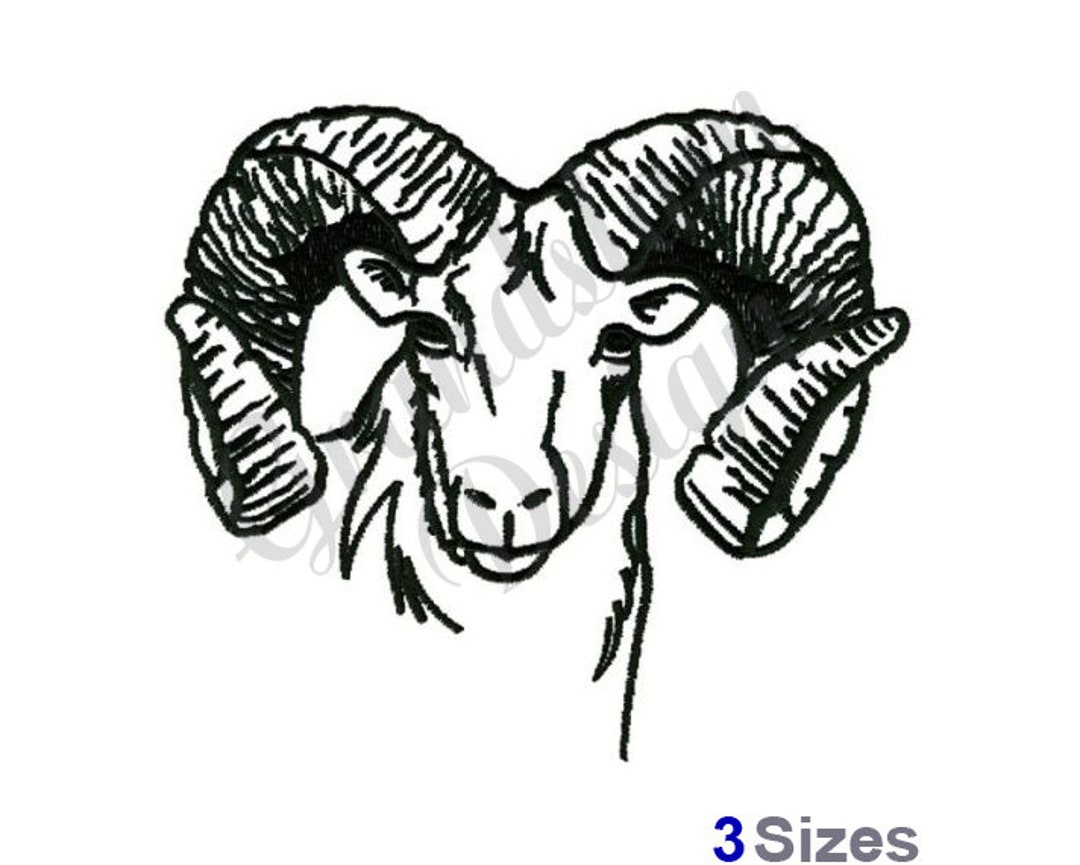 Rams Head - Machine Embroidery Design, Embroidery Designs, Machine ...