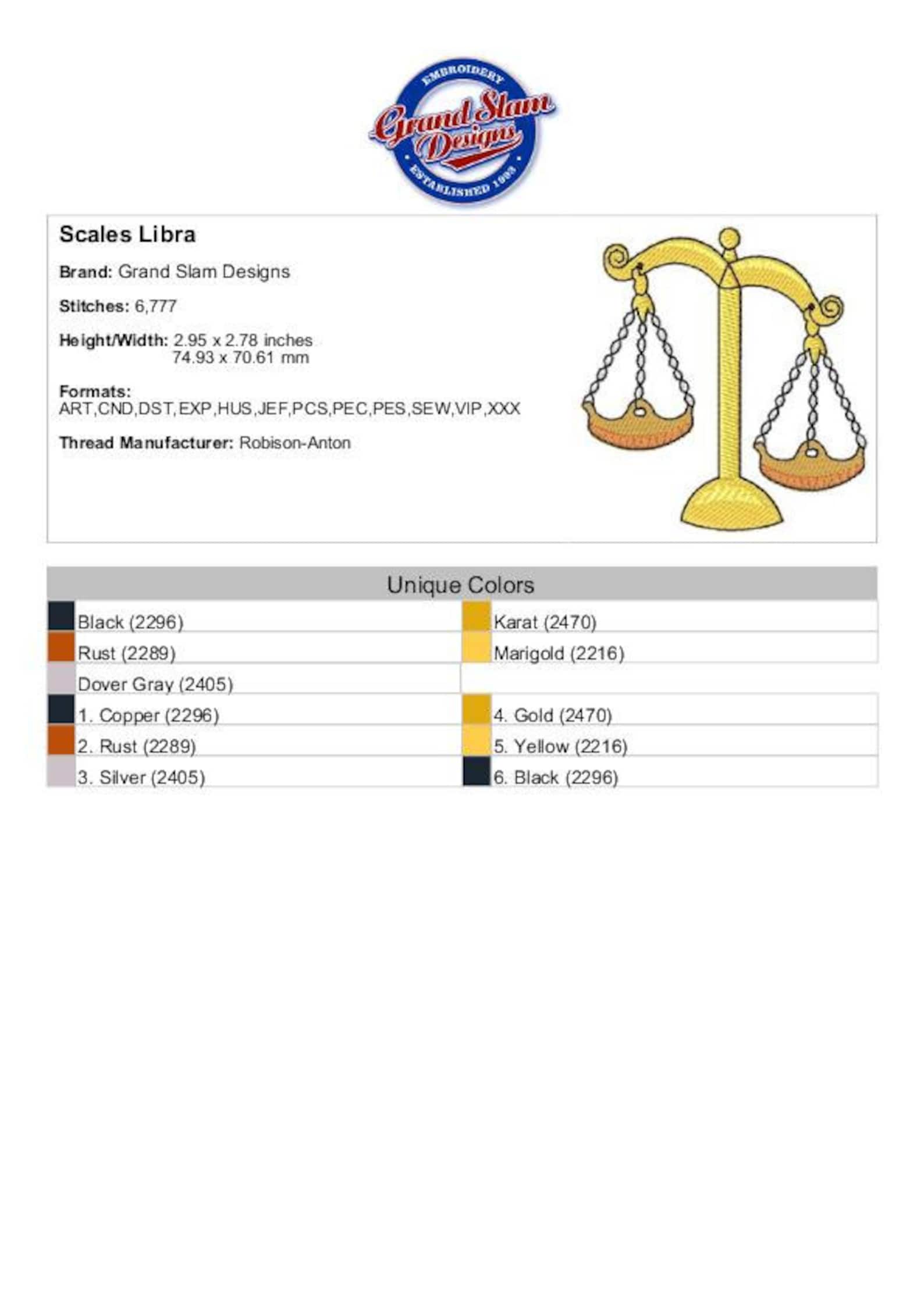 Weighing Scales Libra Machine Embroidery Design - Etsy