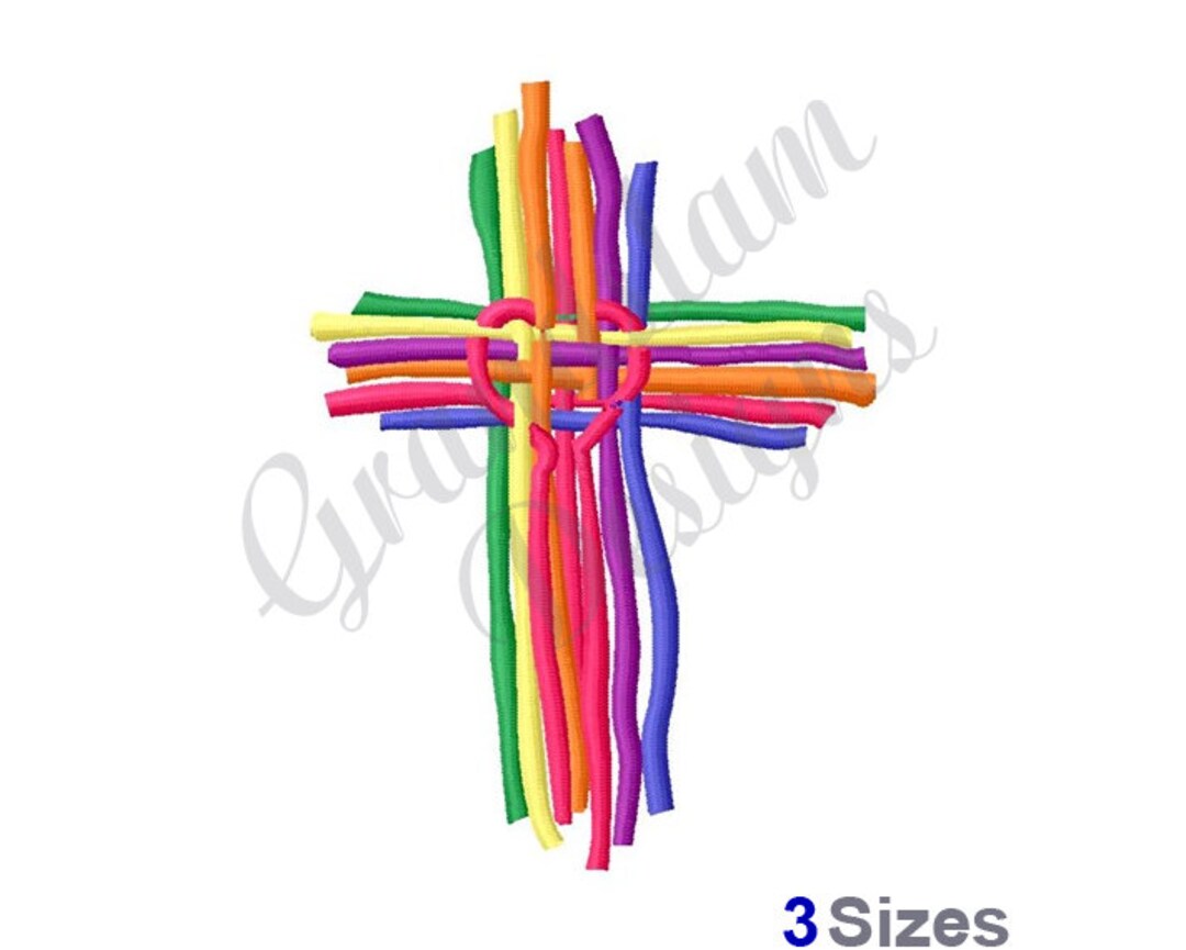 Colorful Cross - Machine Embroidery Design - Etsy