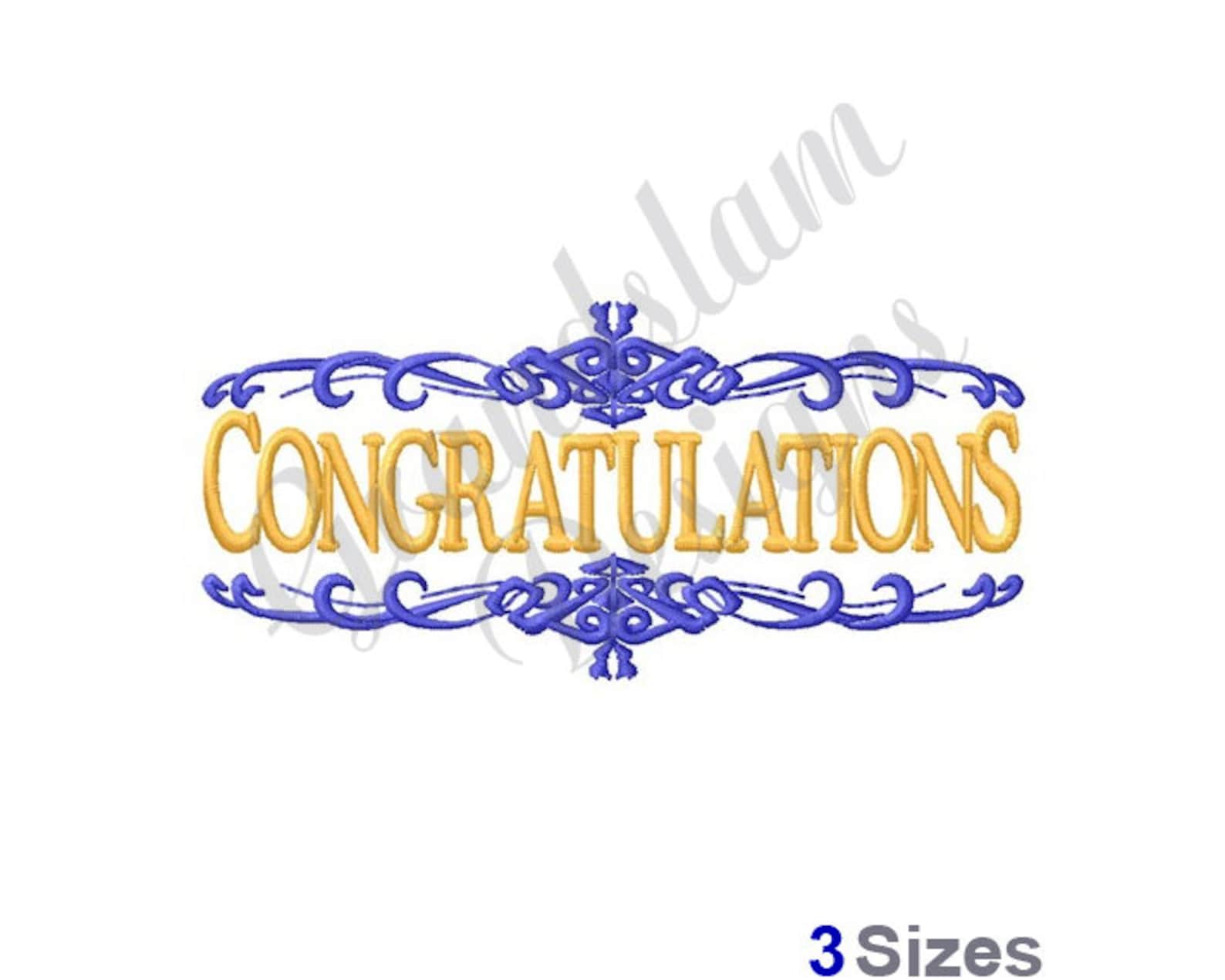 Congratulations Machine Embroidery Design Embroidery - Etsy