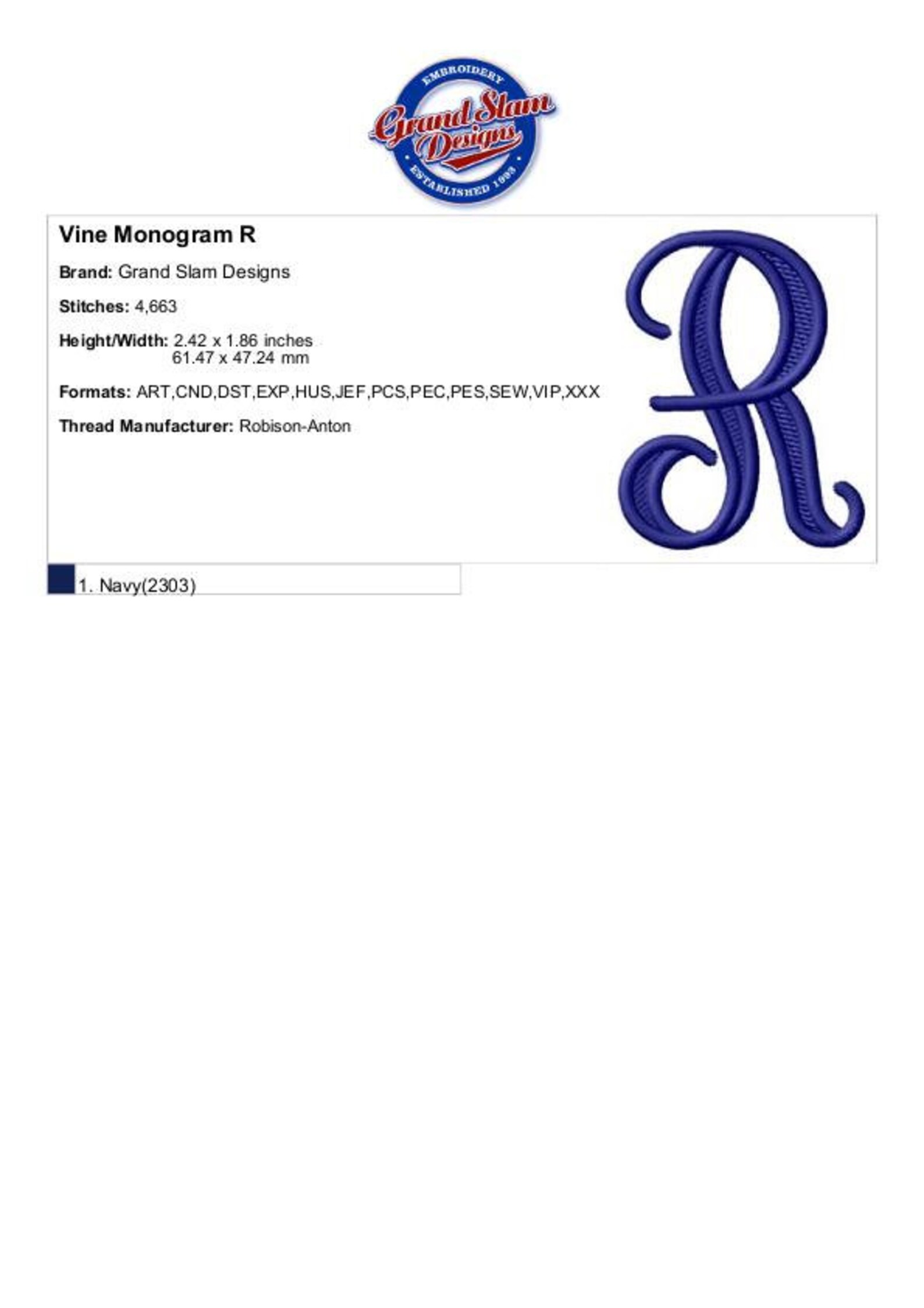 Vine Monogram Letter R Machine Embroidery Design Embroidery - Etsy