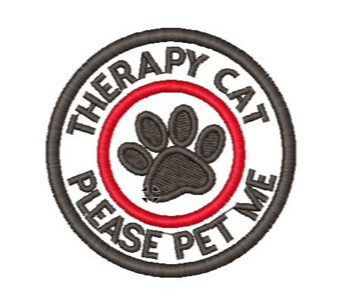 Therapy Cat Please Pet Me Patch Machine Embroidery Design 3 Sizes - Etsy