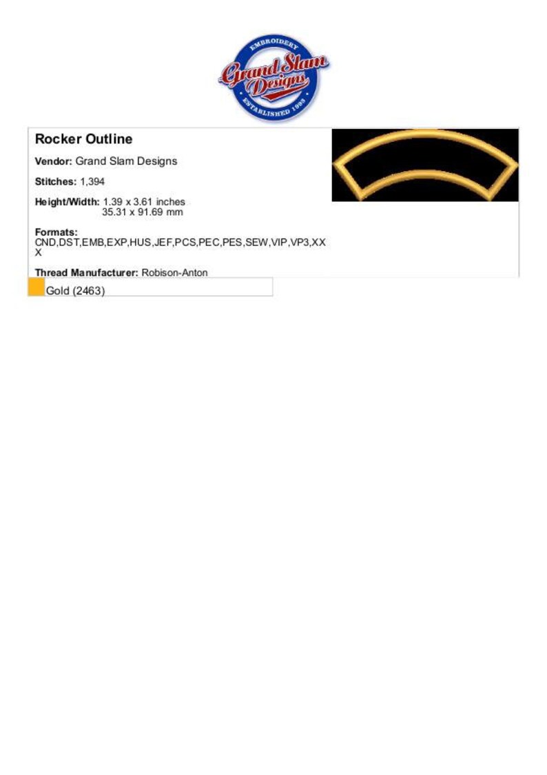 Rocker Outline Machine Embroidery Design Embroidery - Etsy