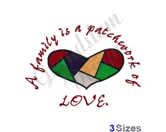 Family Patchwork of Love machine Embroidery Design - Etsy