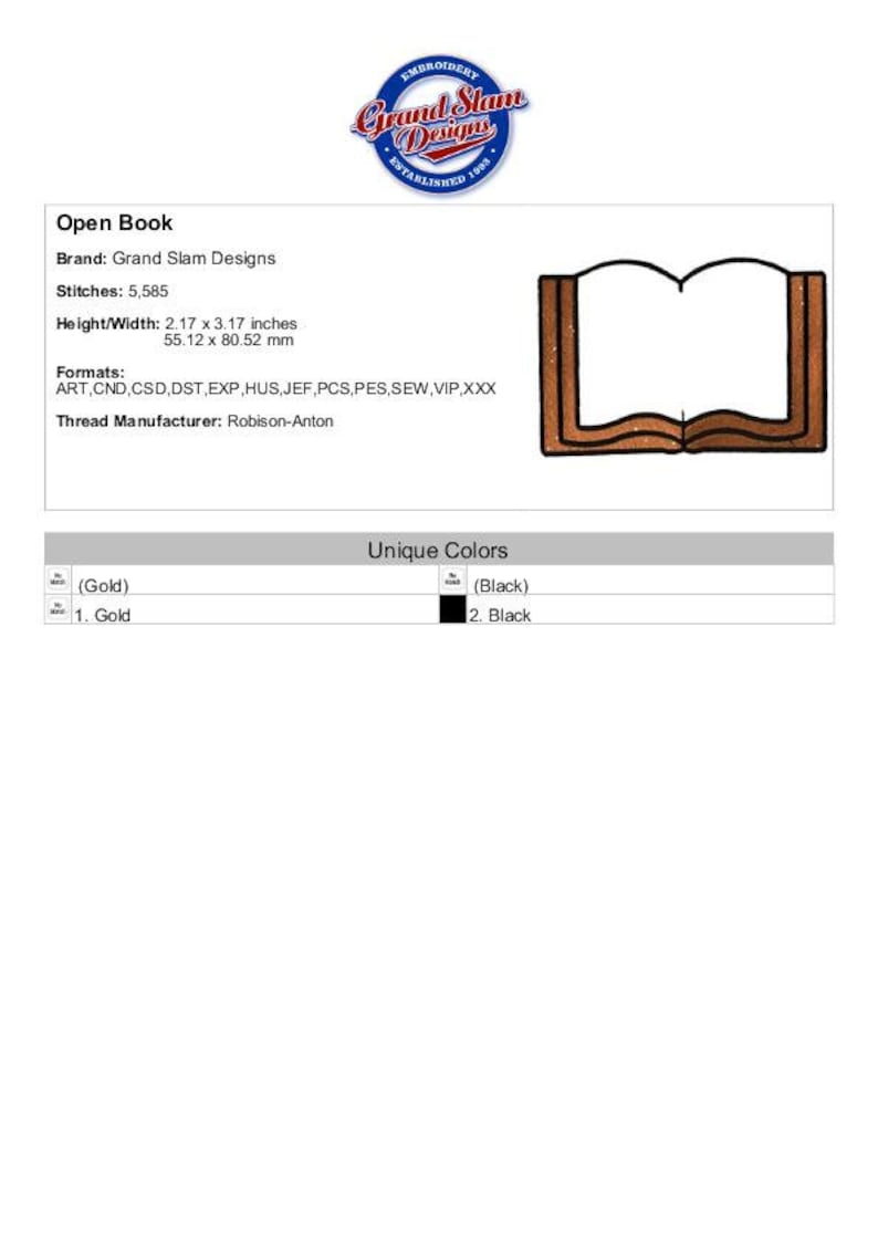 Open Book - Machine Embroidery Design - Etsy