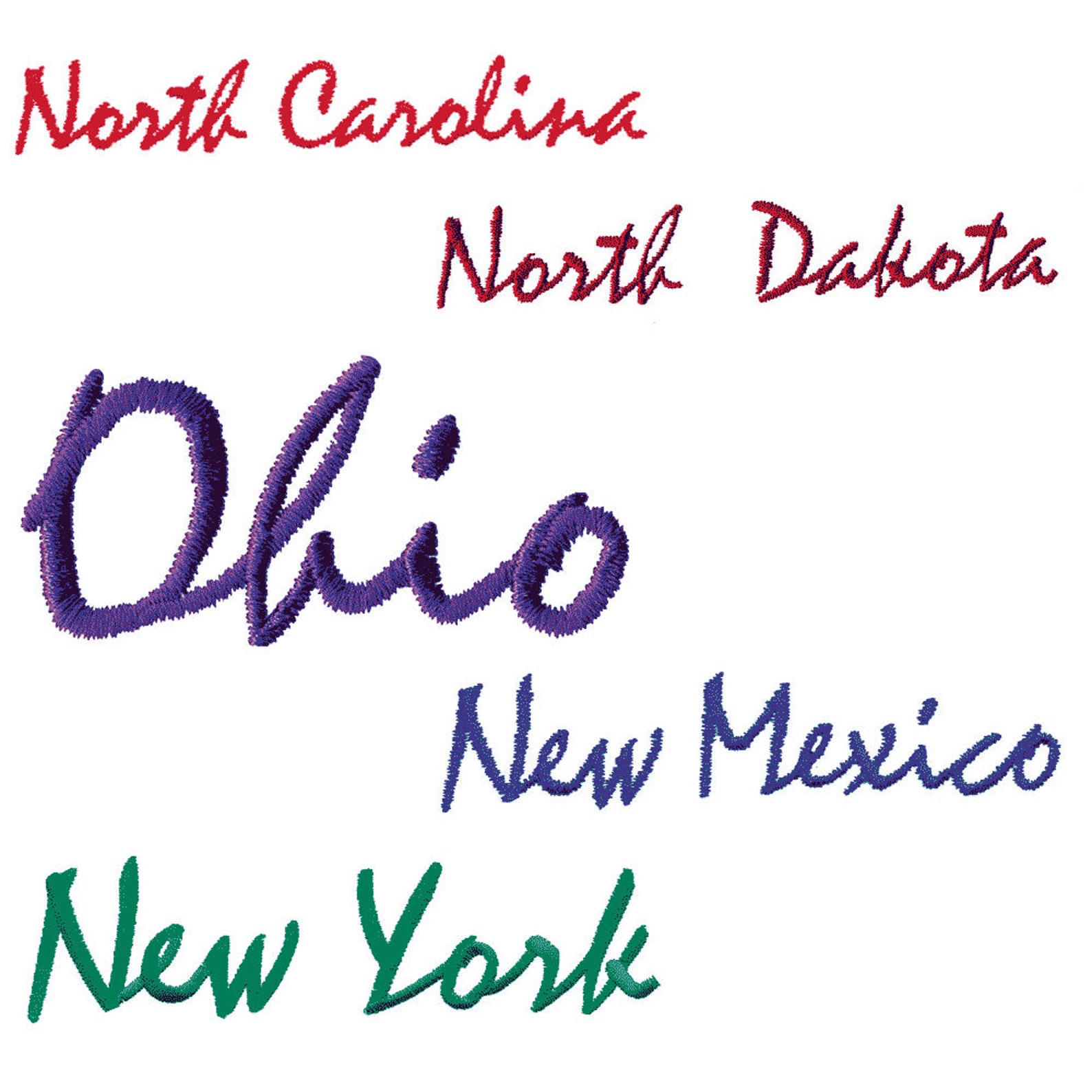 50 State Names in 2 Sizes Machine Embroidery Design | Etsy