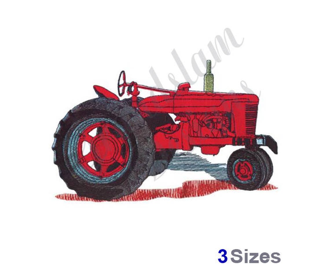 Red Tractor Machine Embroidery Design - Etsy